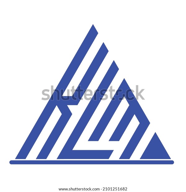 Klm Three Letters Triangle Letter Mark Stock Vector (Royalty Free ...