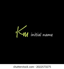Km Initial Logo Handwriting Template Vector Stock Vector (Royalty Free ...