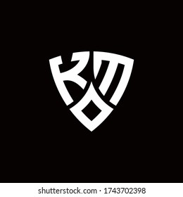 Km Monogram Logo Modern Shield Style Stock Vector (Royalty Free ...