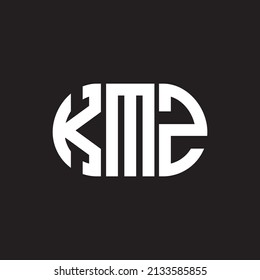 Kmz Letter Logo Design On Black Stock Vector (Royalty Free) 2133585855 ...