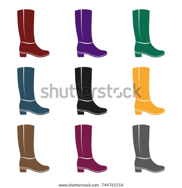 Knee High Boots Icon Black Style Stock Vector (Royalty Free) 744761554 ...