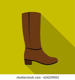 Knee High Boots Icon Flat Style Stock Vector (Royalty Free) 624259055 ...