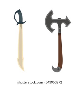 Knife Axe Weapon Vector Illustration Stock Vector (Royalty Free ...