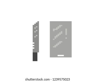 Knife Chopping Board Pixel Stock Vector (Royalty Free) 1239575023 ...