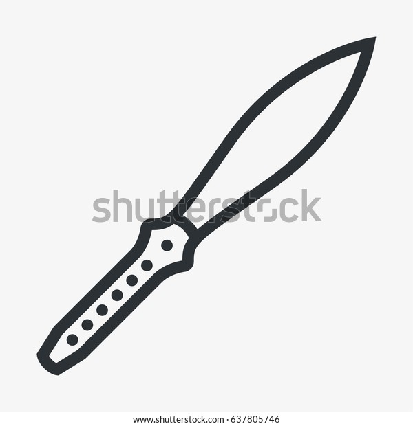 Knife Dagger Minimal Flat Line Outline Stock Vector (Royalty Free ...