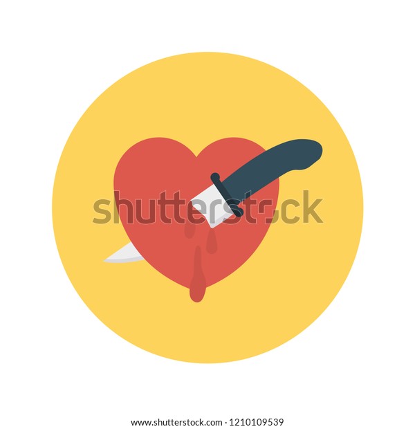 Knife Kill Heart Stock Vector (Royalty Free) 1210109539 | Shutterstock