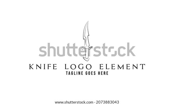 Knife Logo Design Inspiration Template Line Stock Vector (Royalty Free ...