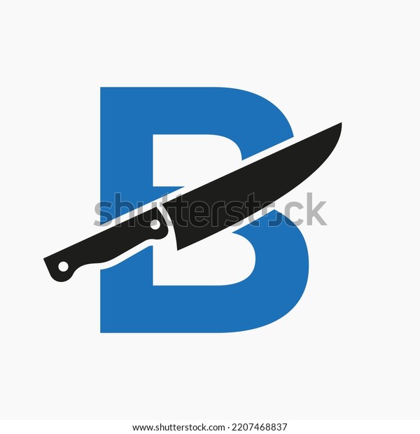 Knife Logo On Letter B Concept Stock Vector (Royalty Free) 2207468837 ...