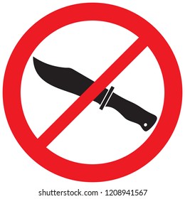 No Knife Sign Vector Illustration No: стоковая векторная графика (без ...