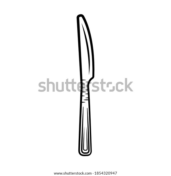 Knife Outline Printable Vector Illustration Stock Vector (Royalty Free ...