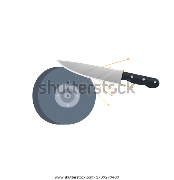 Knife Sharpening Blade Workshop Vector Illustration Stock Vector ...