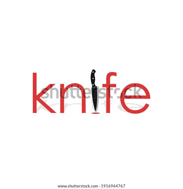 Knife Text Logo Vector Graphics Stock Vector (Royalty Free) 1916964767 ...