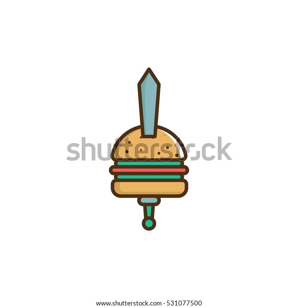 Knight Burger Vector Logo Design Element Stock Vector (Royalty Free ...