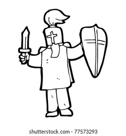 caballero de dibujos animados con burbuja: vector de stock (libre de ...