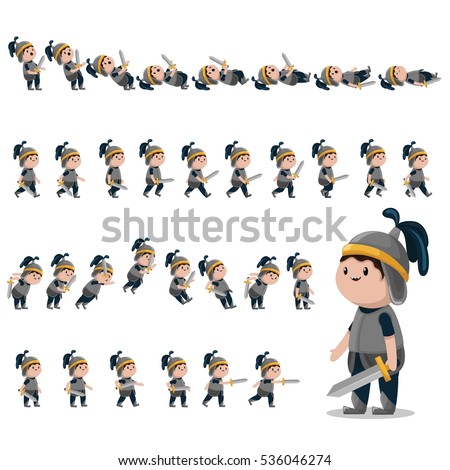 Knight Character Sprites Games Animation Knight 库存矢量图（免版税） 536046274 ...