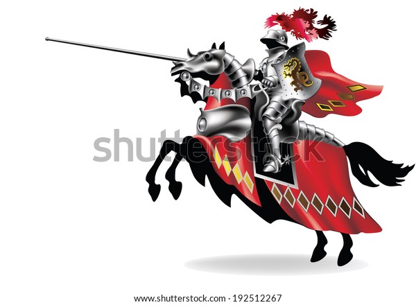 Knight Lance On Horse On White 库存矢量图（免版税）192512267 | Shutterstock
