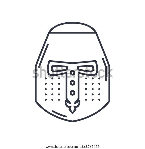 Knight Mask Icon Linear Isolated Illustration Stock Vector (Royalty ...