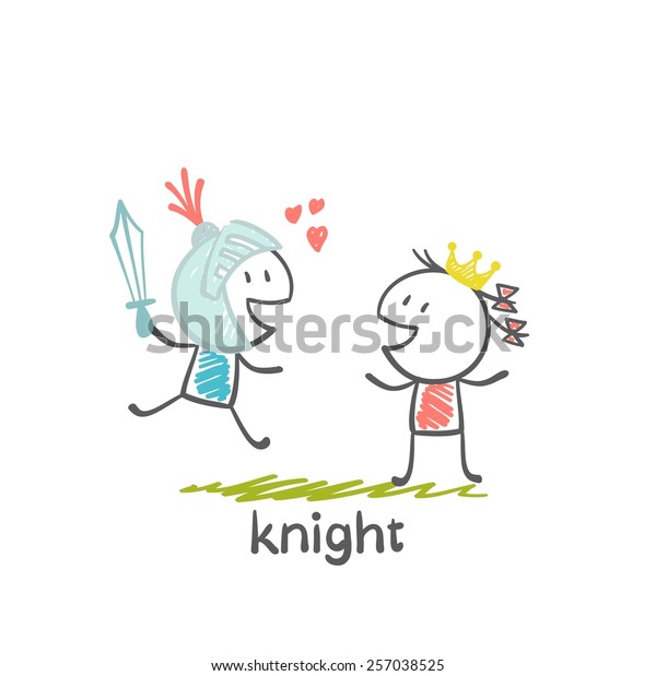Knight Princess Illustration Stock Vector (Royalty Free) 257038525 ...