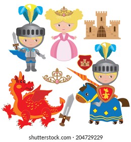 Knight Princess Vector Illustration: vector de stock (libre de regalías ...