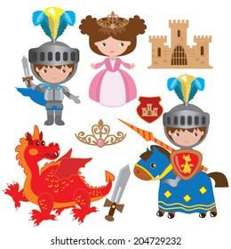 Knight Princess Vector Illustration: vector de stock (libre de regalías ...