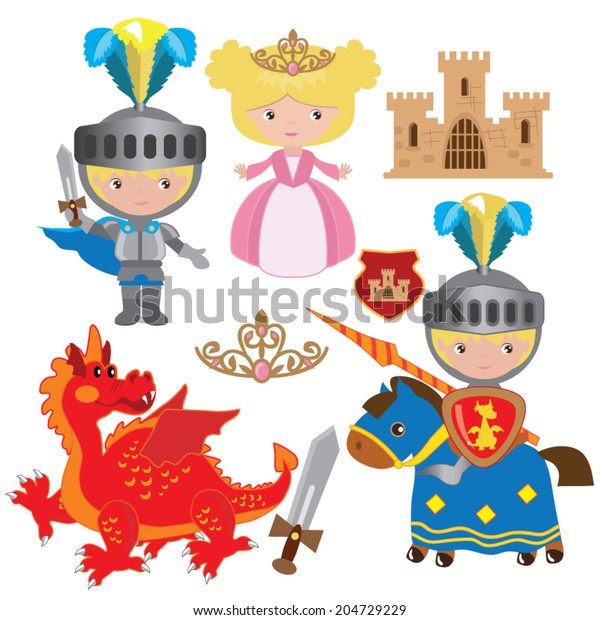 Knight Princess Vector Illustration: vector de stock (libre de regalías ...