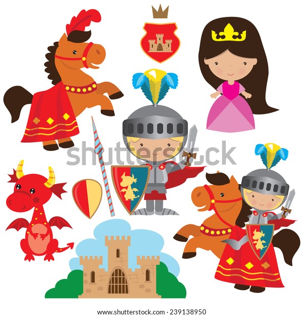 Knight Princess Vector Illustration Stock Vector (Royalty Free ...