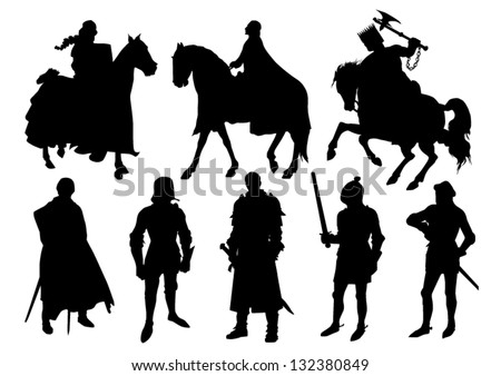 Knight Silhouettes Stock Vector (Royalty Free) 132380849 - Shutterstock