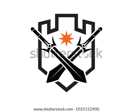Knight Sword Logo Template Design Vector Stock Vector (Royalty Free ...