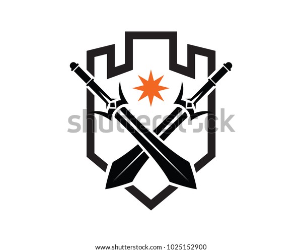 Knight Sword Logo Template Design Vector Stock Vector (Royalty Free ...
