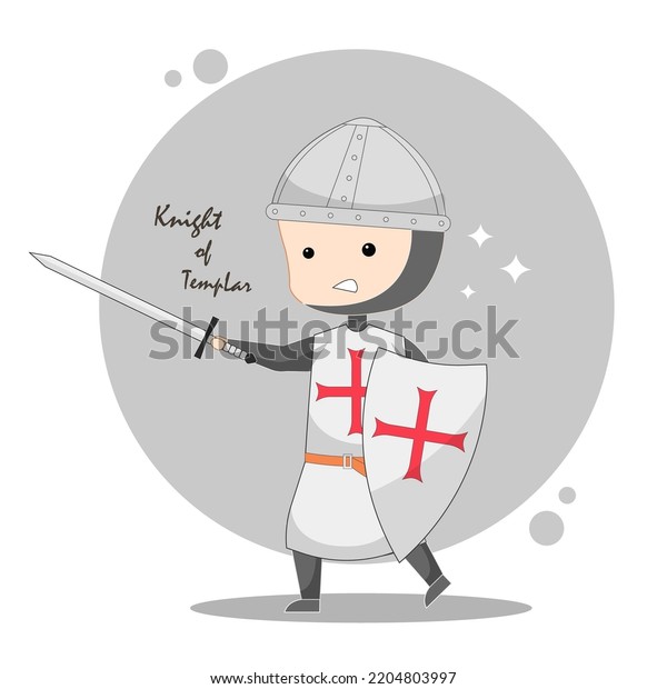 Knight Templar Soldier Cartoon Vector Stock Vector (Royalty Free ...