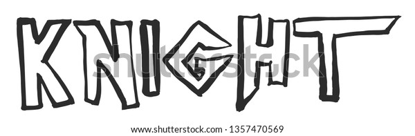 Knight Word Sharp Edges Made Retro Stock Vector (Royalty Free ...