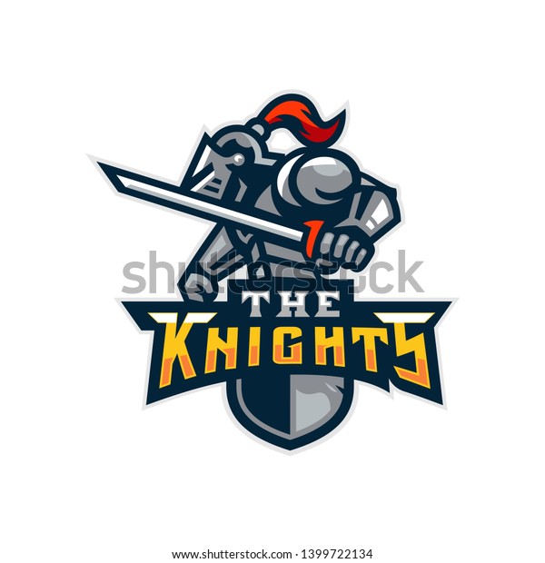 Knights Badge Mascot Logo Stock Vector (Royalty Free) 1399722134 ...
