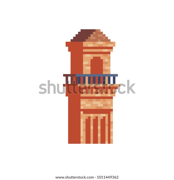 Knights Castle Tower Building Pixel Art Stock Vector (Royalty Free ...