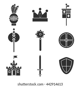 Knights Icons Set Stock Vector (Royalty Free) 442914613 | Shutterstock