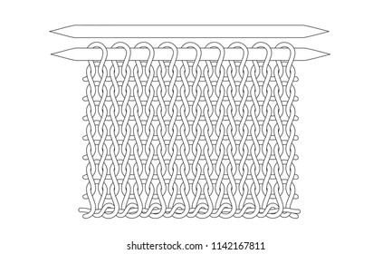 Knitted Fabric Vector Illustration Knitting Needles Stock Vector ...