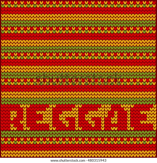 Knitted Pattern Reggae Color Music Background Stock Vector (Royalty ...