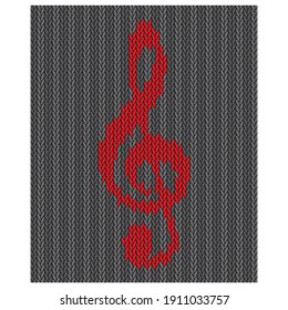 Knitted Patterned Violin Key Vector Illustration Stock Vector (Royalty ...
