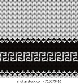 Knitted Seamless Border Meander Stock Vector (Royalty Free) 715073416 ...