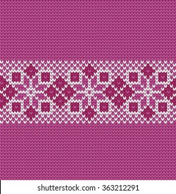 Knitted Seamless Pattern Roses: стоковая векторная графика (без ...