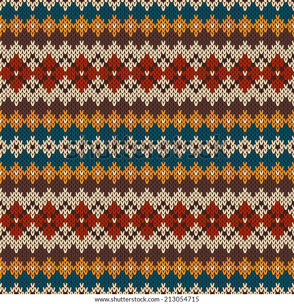 Knitted Seamless Pattern Fair Isle Style Stock Vector (Royalty Free ...