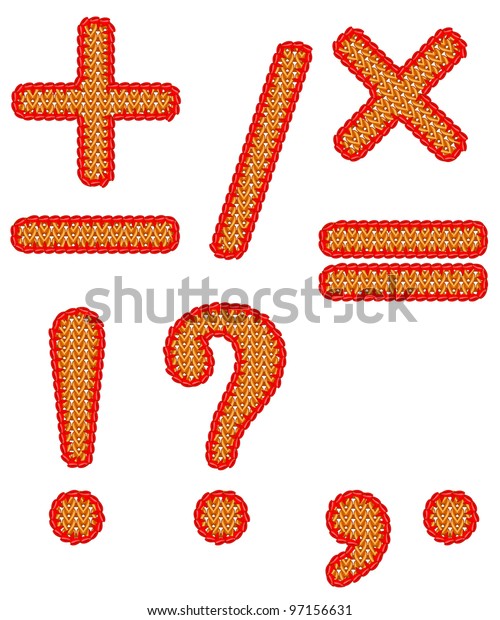 Knitted Set Isolated Signs Stock Vector (Royalty Free) 97156631 ...