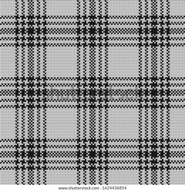 Knitted Vector Seamless Decorative Checkered Black Stock Vector ...