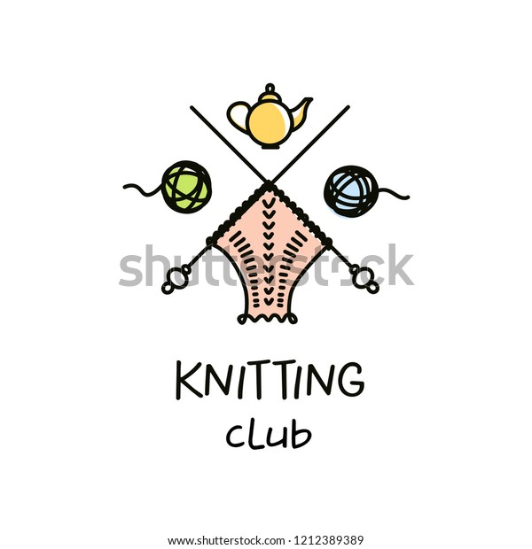 Knitting Club Vector Template Logo Illustration Stock Vector (Royalty ...