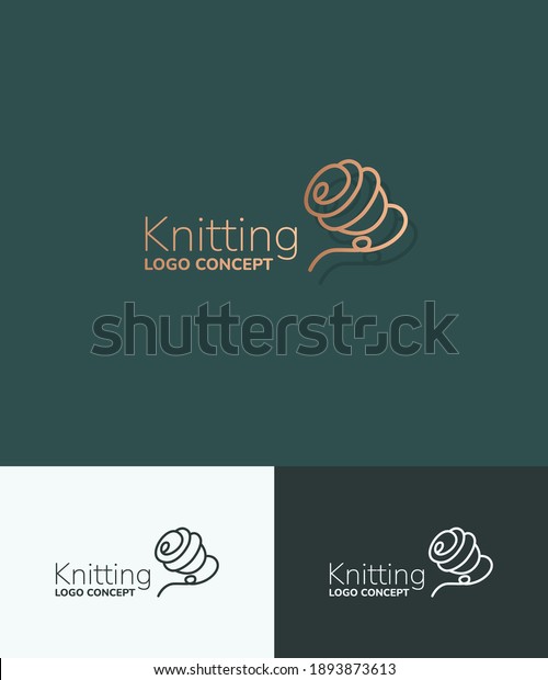Knitting Logo Concept Vector Linear Iconic Stock Vector (Royalty Free ...