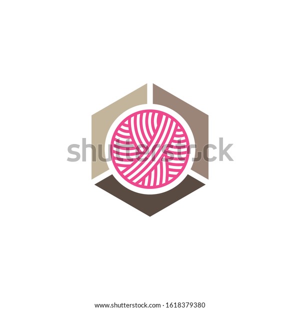 Knitting Yarn Logo Vector Hexagon Template Stock Vector (Royalty Free ...