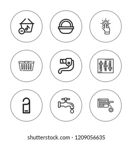 Knob Icon Set Collection 9 Outline Stock Vector (Royalty Free ...