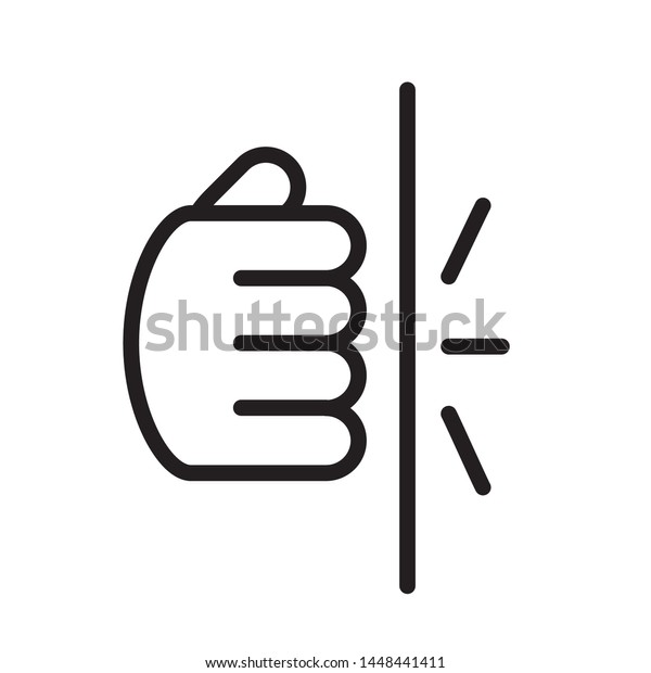 Knock Door Hand Icon Vector Illustration Stock Vector (Royalty Free ...