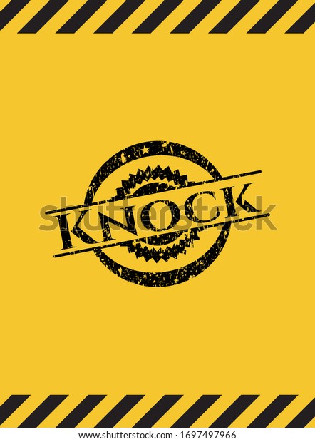 Knock Inside Warning Sign Black Grunge Stock Vector (Royalty Free ...