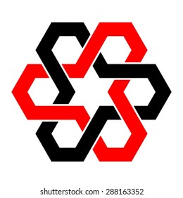 Knot Intertwined Shapes Logo Design Vector: vector de stock (libre de ...