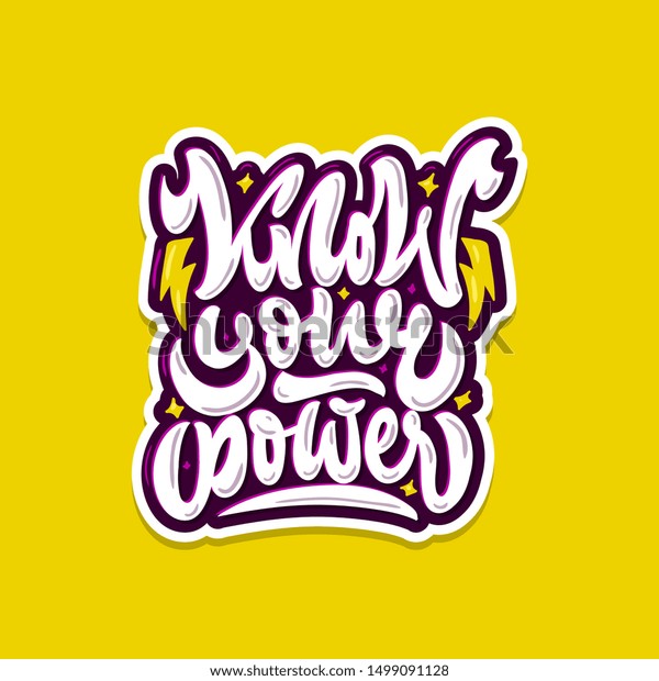 Know Your Power Lettering Calligraphy Vector: เวกเตอร์สต็อก (ปลอดค่า ...